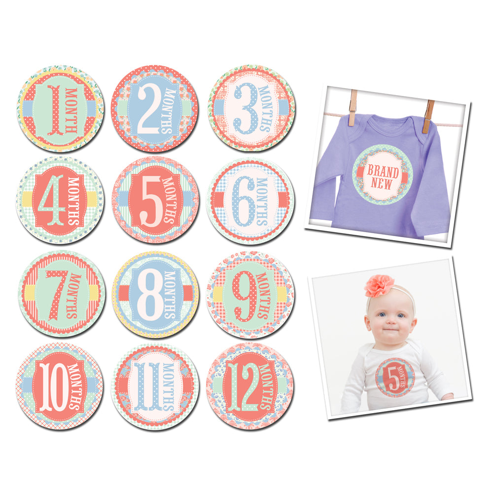 Sticky Bellies Milestone Sticker - Garden Party – Paveels